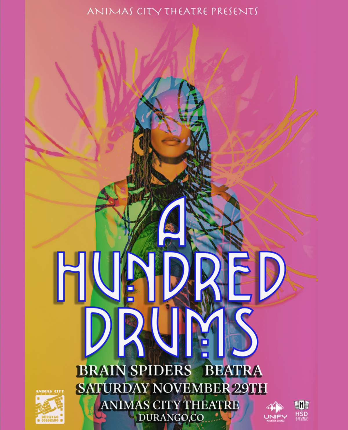 A Hundred Drums with Brain Spiders & Beatra | Animas City Theatre